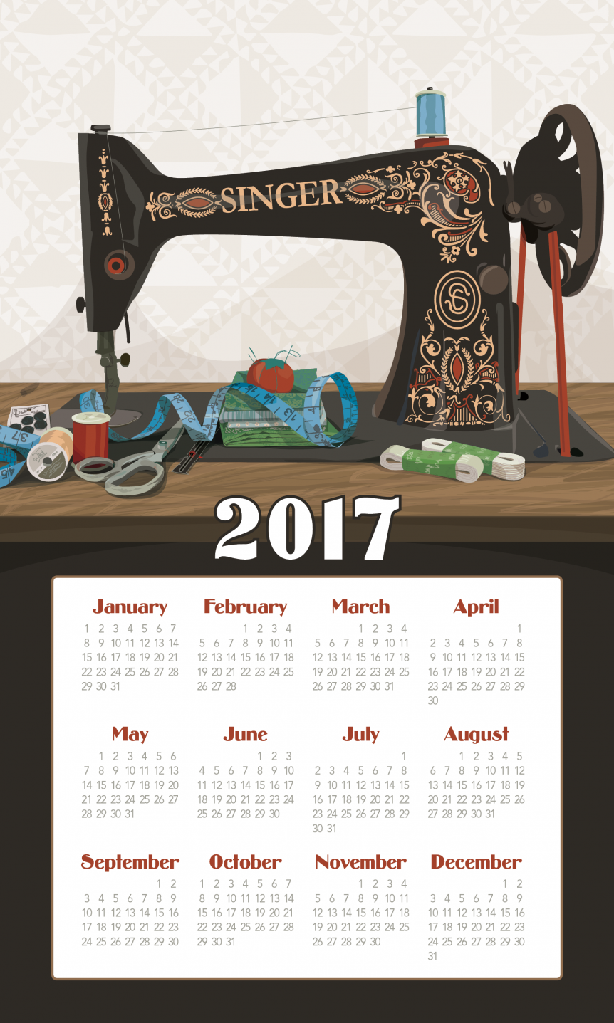 2017 Calendar Towel – The Singer Sewing Machine | Richard Creative Agency